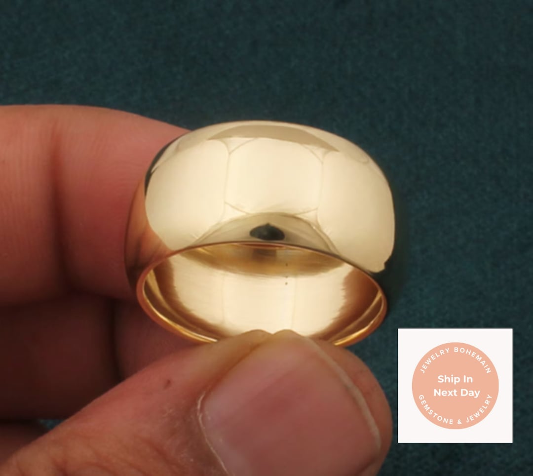 Tayer Breiter Bandring, Fidget Ring, 14k Vergoldeter Bandring für ...