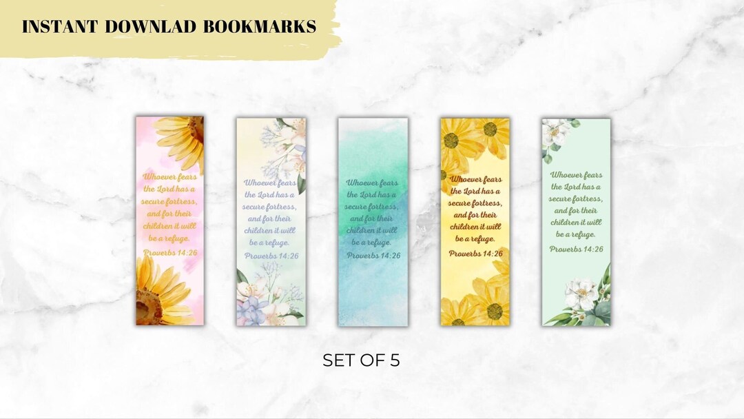 Printable Bookmarks, Digital Bookmarks, Bible Verse Bookmarks, Cheam ...