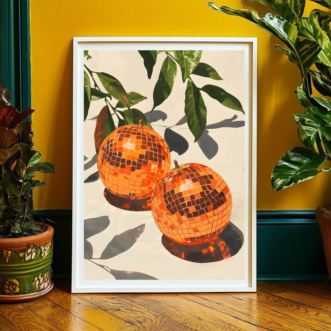 Retro Funky Disco Oranges Wall Art Print – Maximalist Dopamine Decor ...