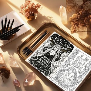 Gothic Affirmation Coloring Book for Women | Roses & Reclamation Vol. 1 ...