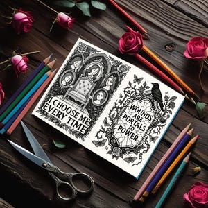 Gothic Affirmation Coloring Book for Women | Roses & Reclamation Vol. 1 ...