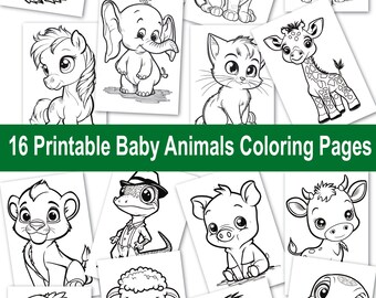 20 Animal Coloring Book Pages Farm Animals, Sea Animals, Desert Animals ...