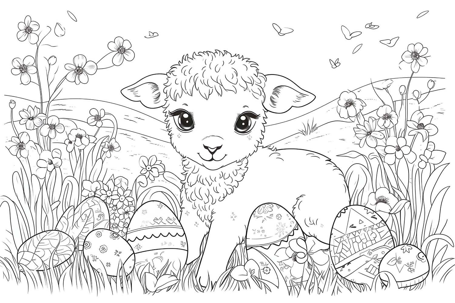 12 Easter Spring Coloring Page Set Instant Download Easter Springtime ...