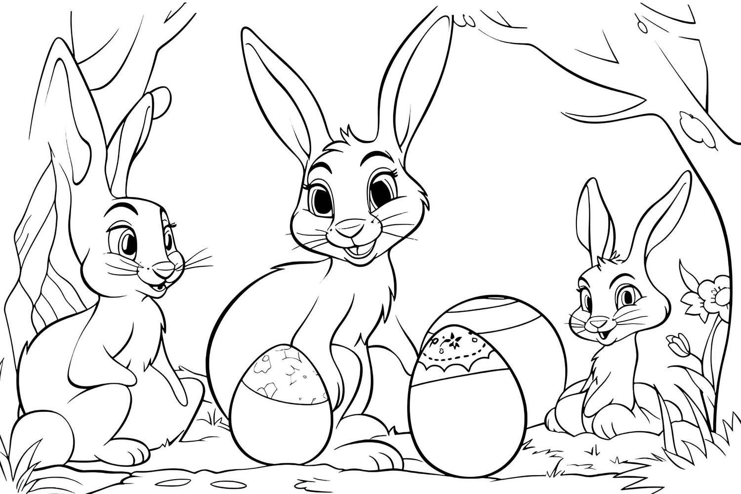 12 Easter Spring Coloring Page Set Instant Download Easter Springtime ...
