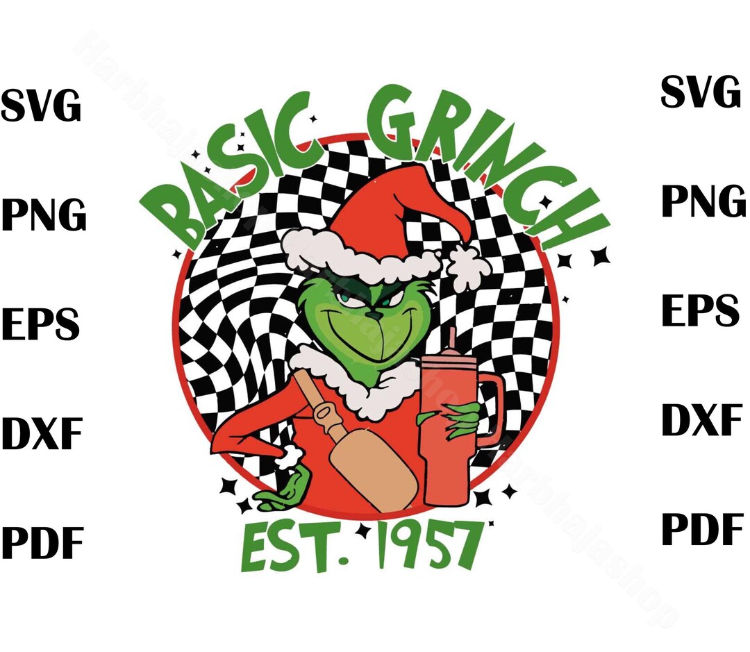 Christmas Movie Characters Retro Basic Grinch SVG Graphic - Etsy