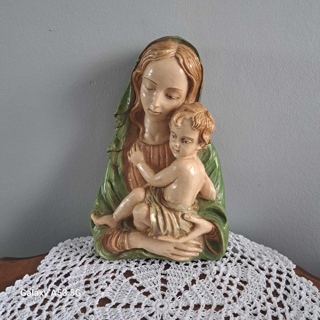 Antique Italian Bas-relief of Mary With Jesus - Etsy