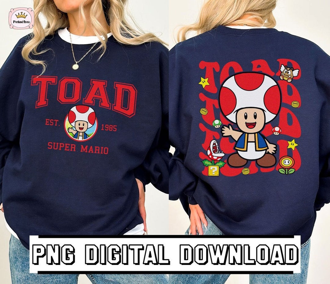 Digital Download | Toad Super Mario Shirt Download | Toad Shirt PNG ...