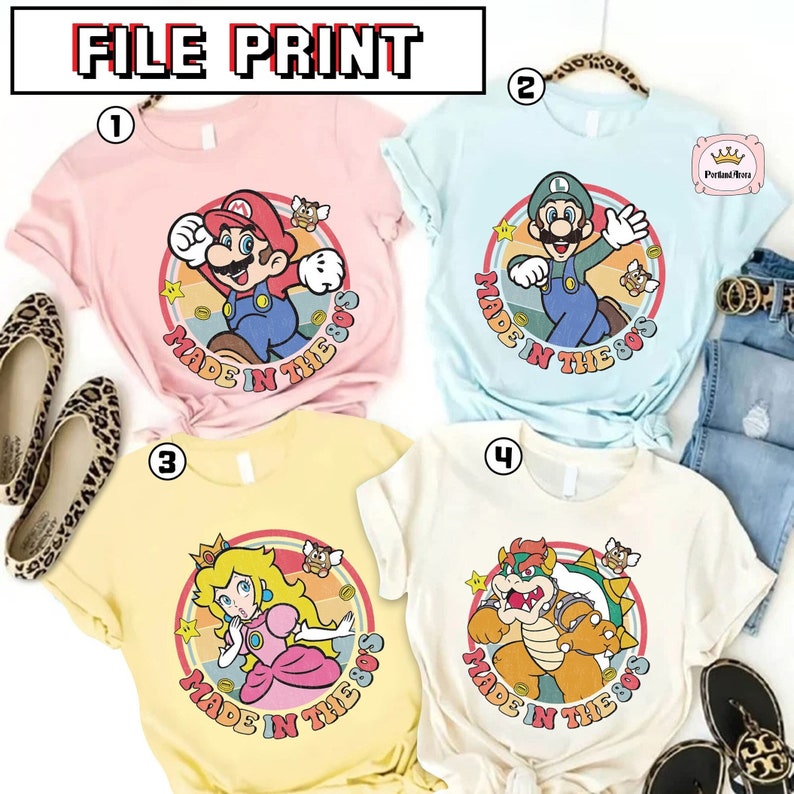 Retro Super Mario Made in the 80s PNG Super Mario Instant - Etsy