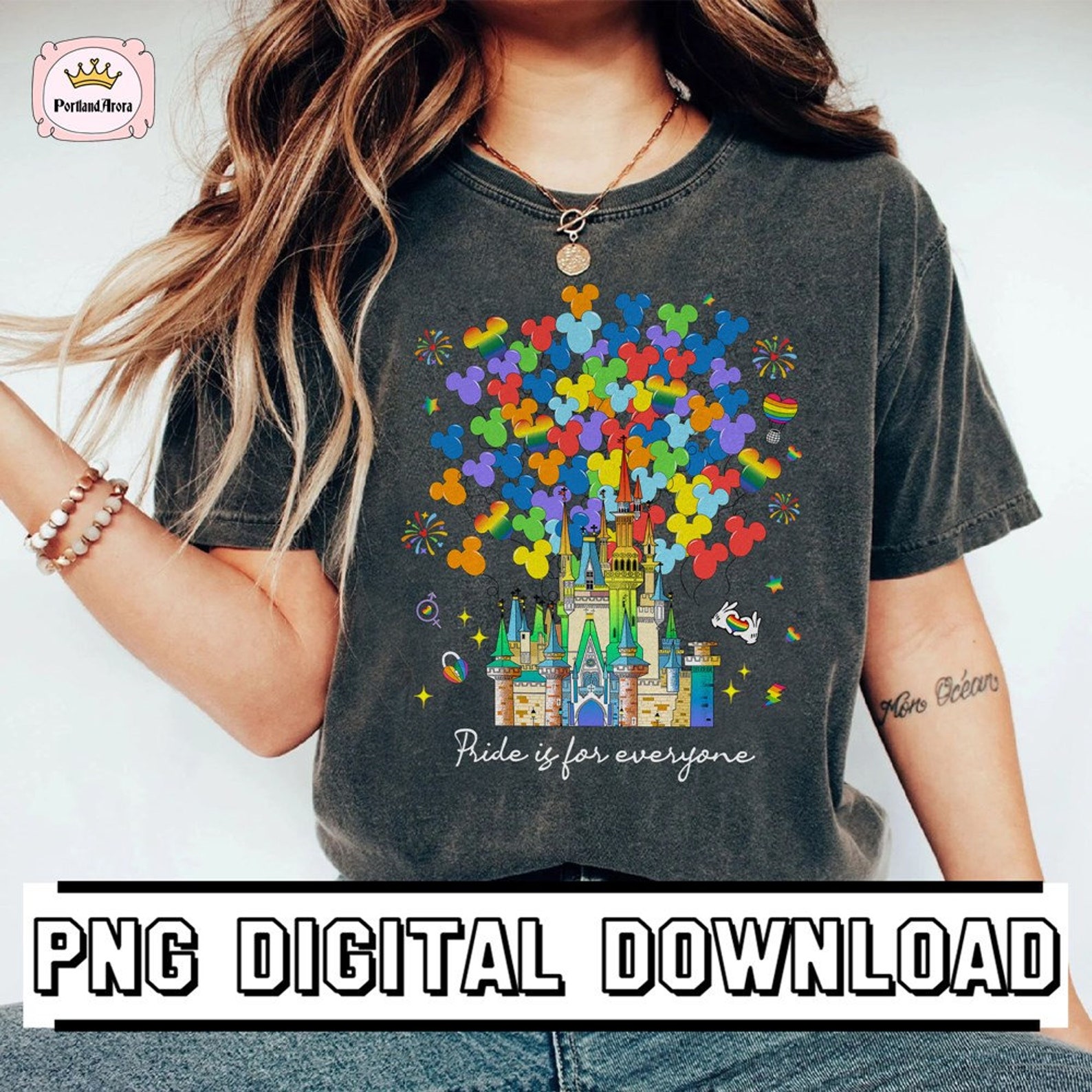 Digital Download, Disneyland Castle Rainbow Shirt Download, LGBT ...
