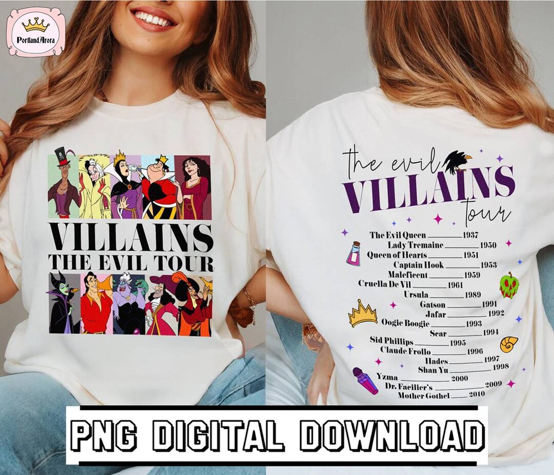 Digital Download Villains the Evil Tour Png Vintage Disneyland Villains ...