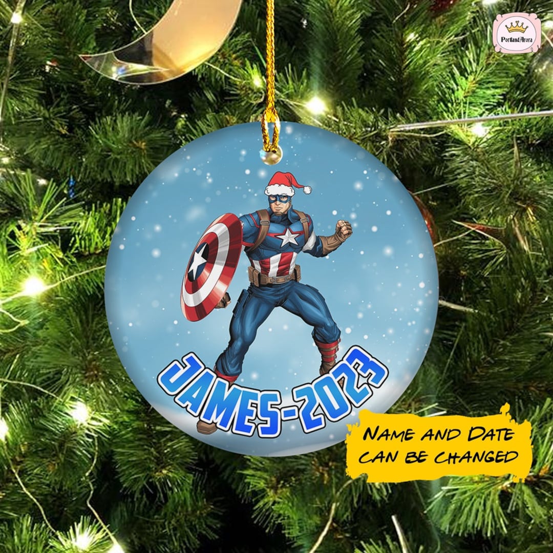 Personalization Captain America Christmas Ornament | Superhero Lovers ...