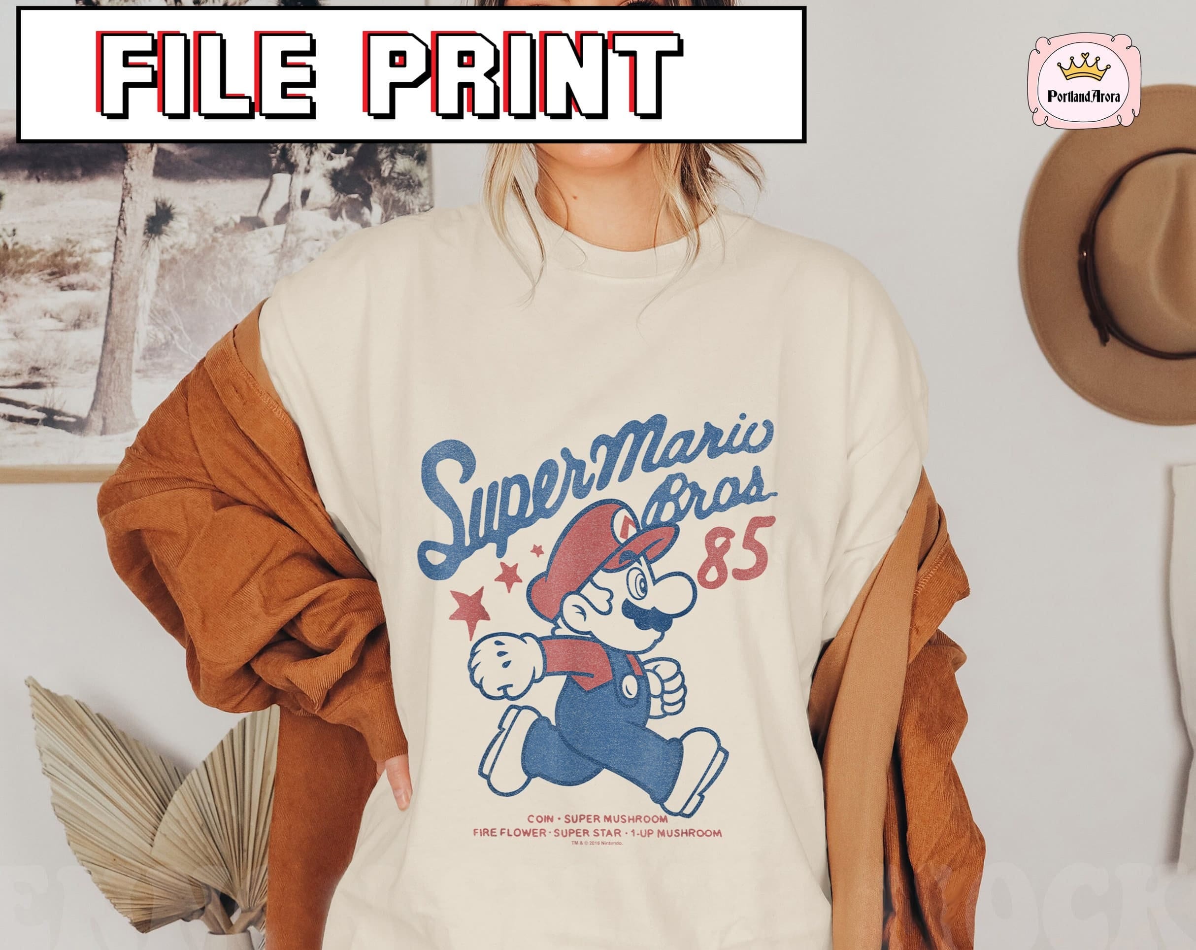 Retro Super Mario 1985 PNG Super Mario Bros 85 Instant - Etsy