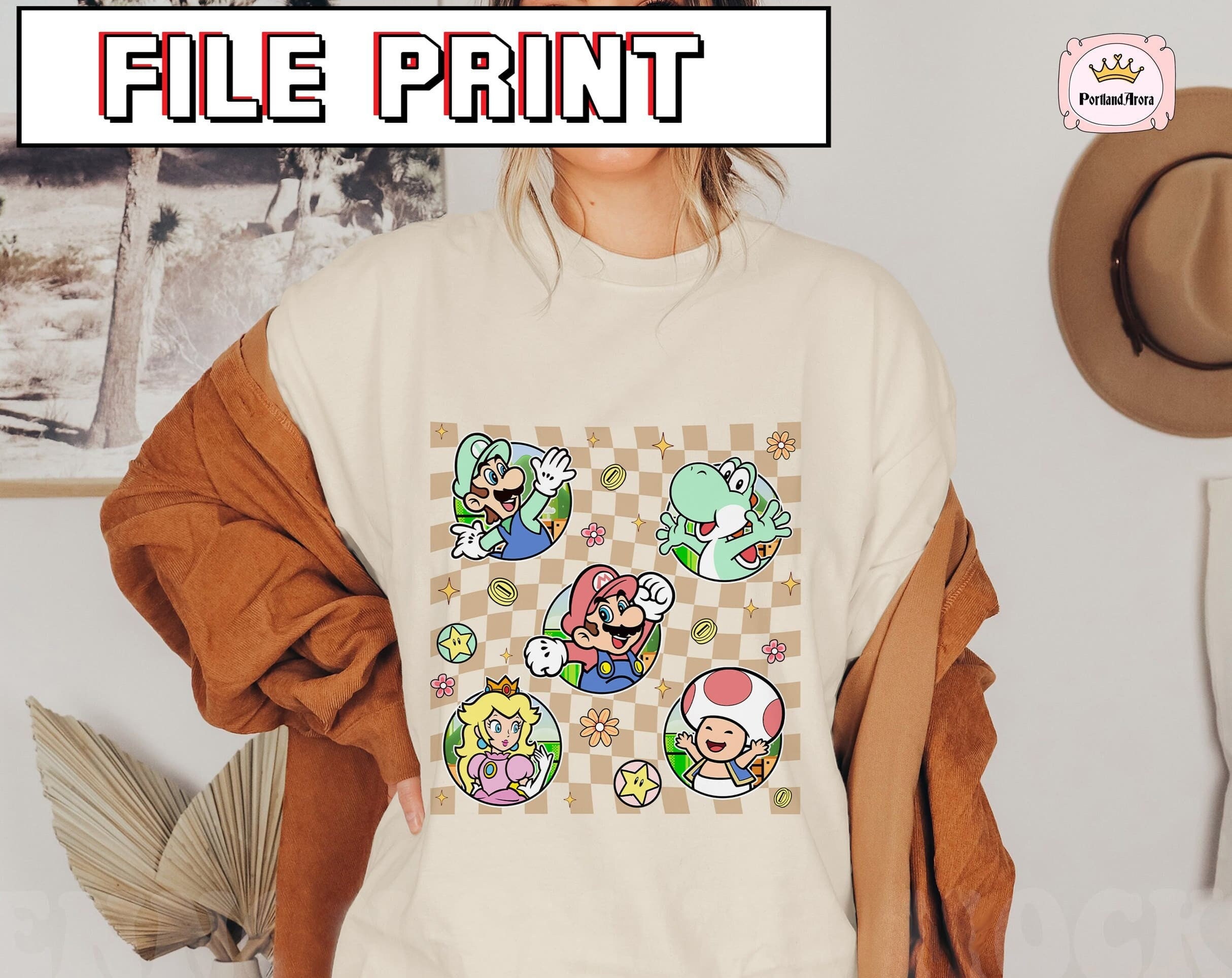 Mario & Friend Party Mario Game Cute Vintage Super Mario - Etsy