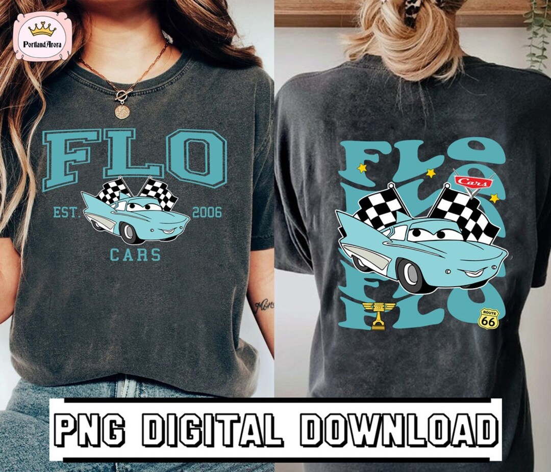 Pixar Cars Flo Shirt Download, Cars Land Png, Cars Pixar Png Download ...