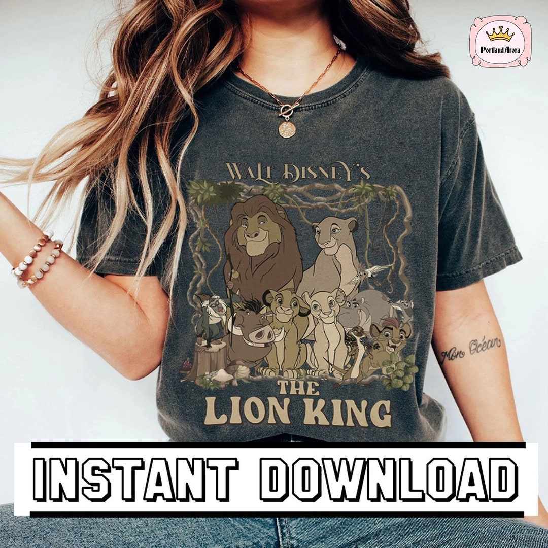 Retro Animal Kingdom PNG Lion King Vintage Digital Print Amazingly Cute ...