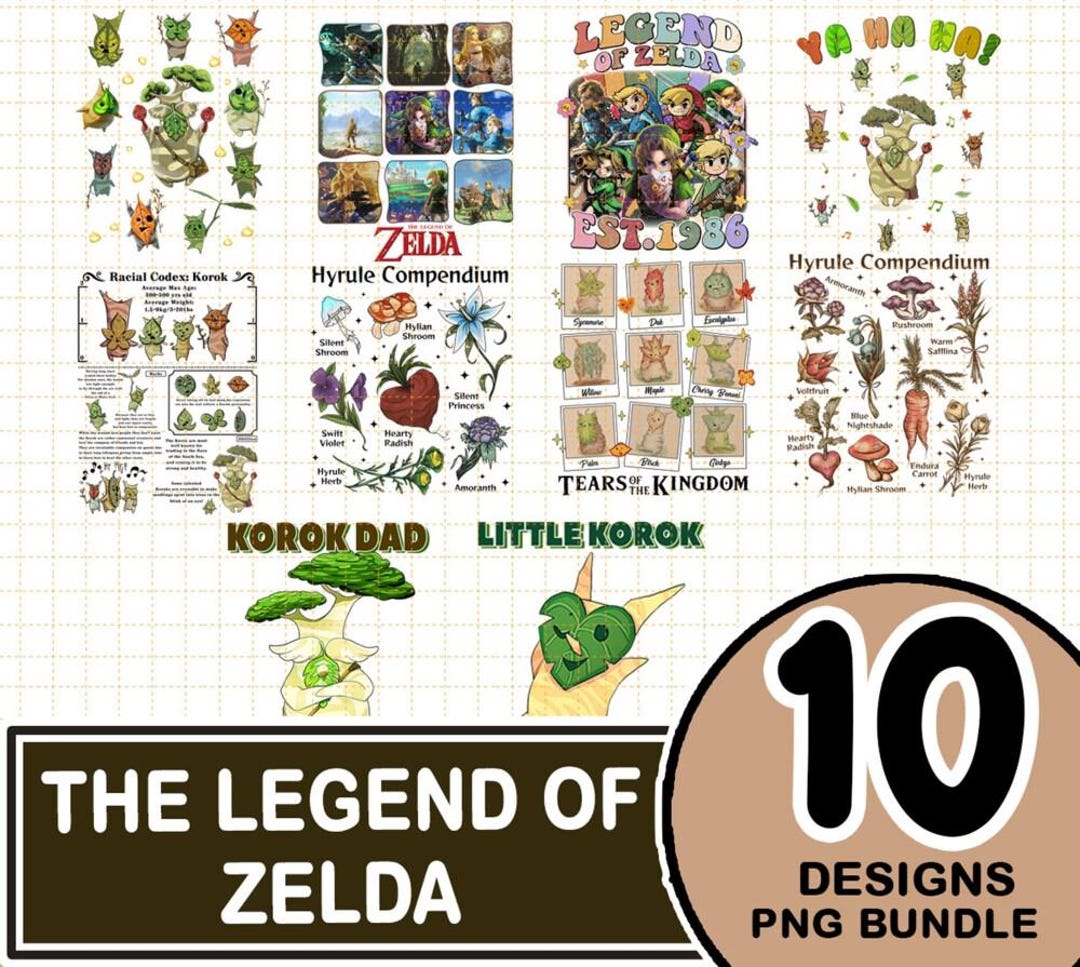 Legend of the Zelda 10 Designs Bundle Png | Flora of Hyrule Shirt | Cut ...