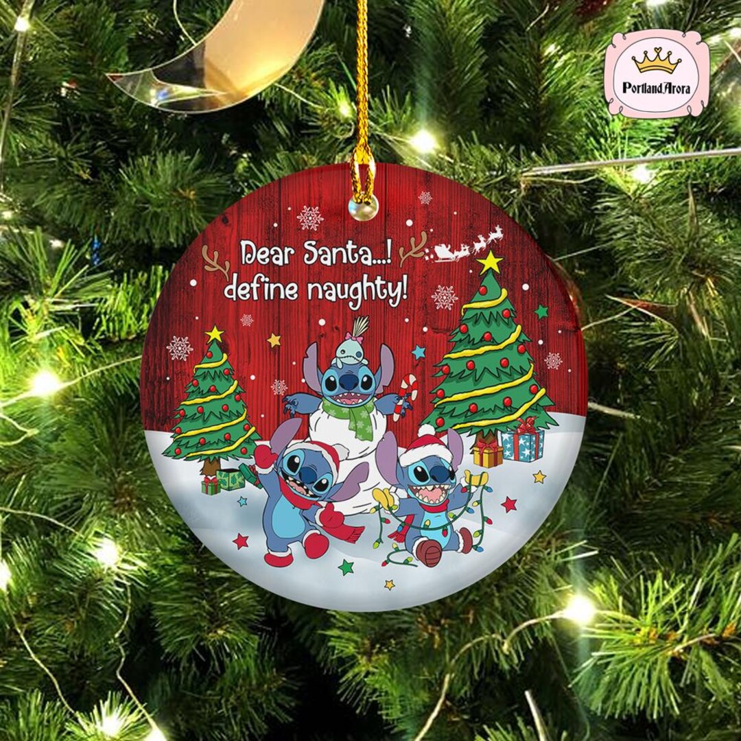 Stitch Christmas Ornament, Stitch Disneyland Xmas Ornament, Stitch ...
