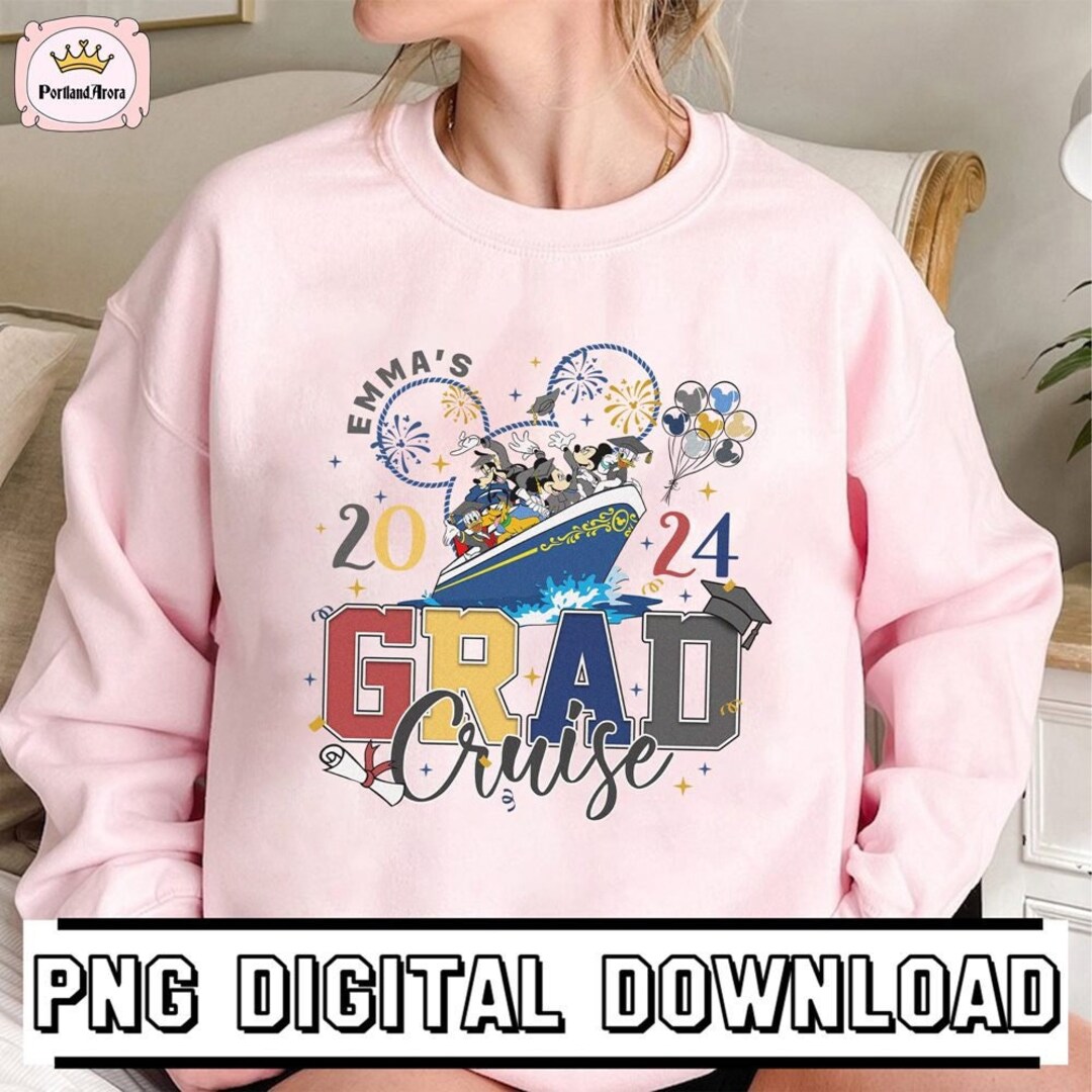 Personalized Mickey and Friends Grad Cruise Png | Cruise Line 2024 Png ...