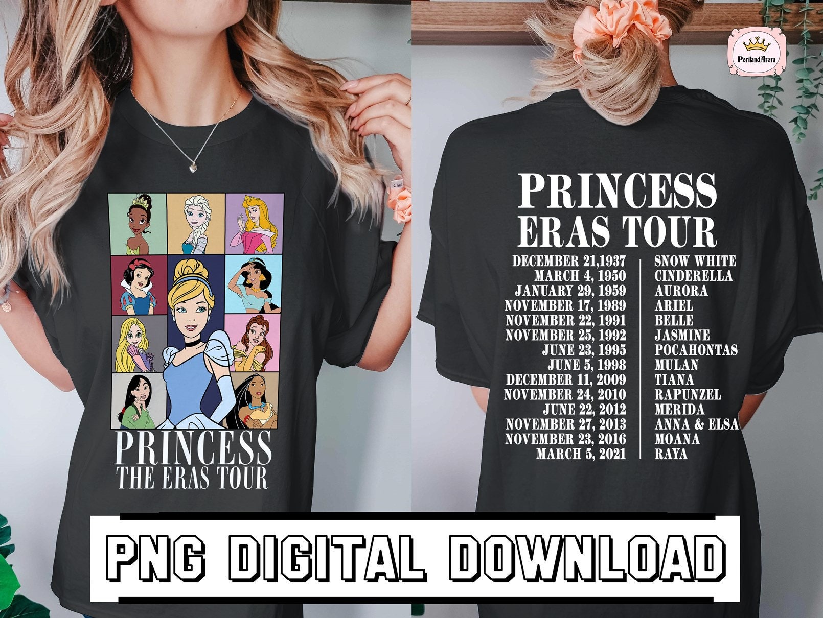 Princess Eras Tour PNG Design, Princess Tour-dated Instant Download ...