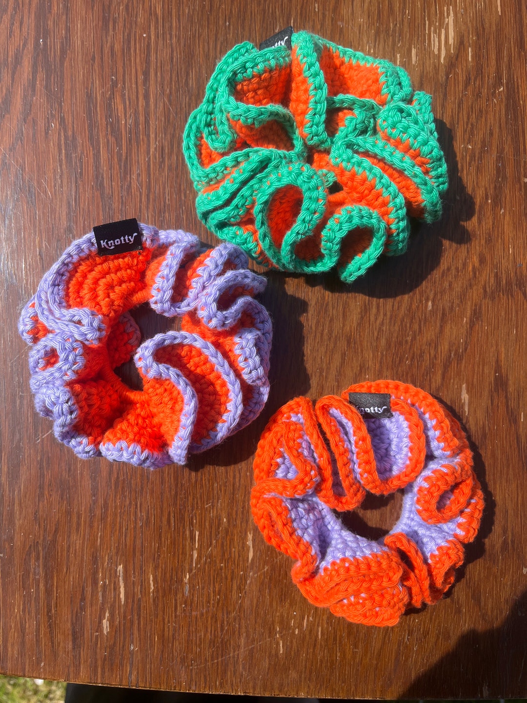 Two Tone Giant Crochet Scrunchies - Etsy