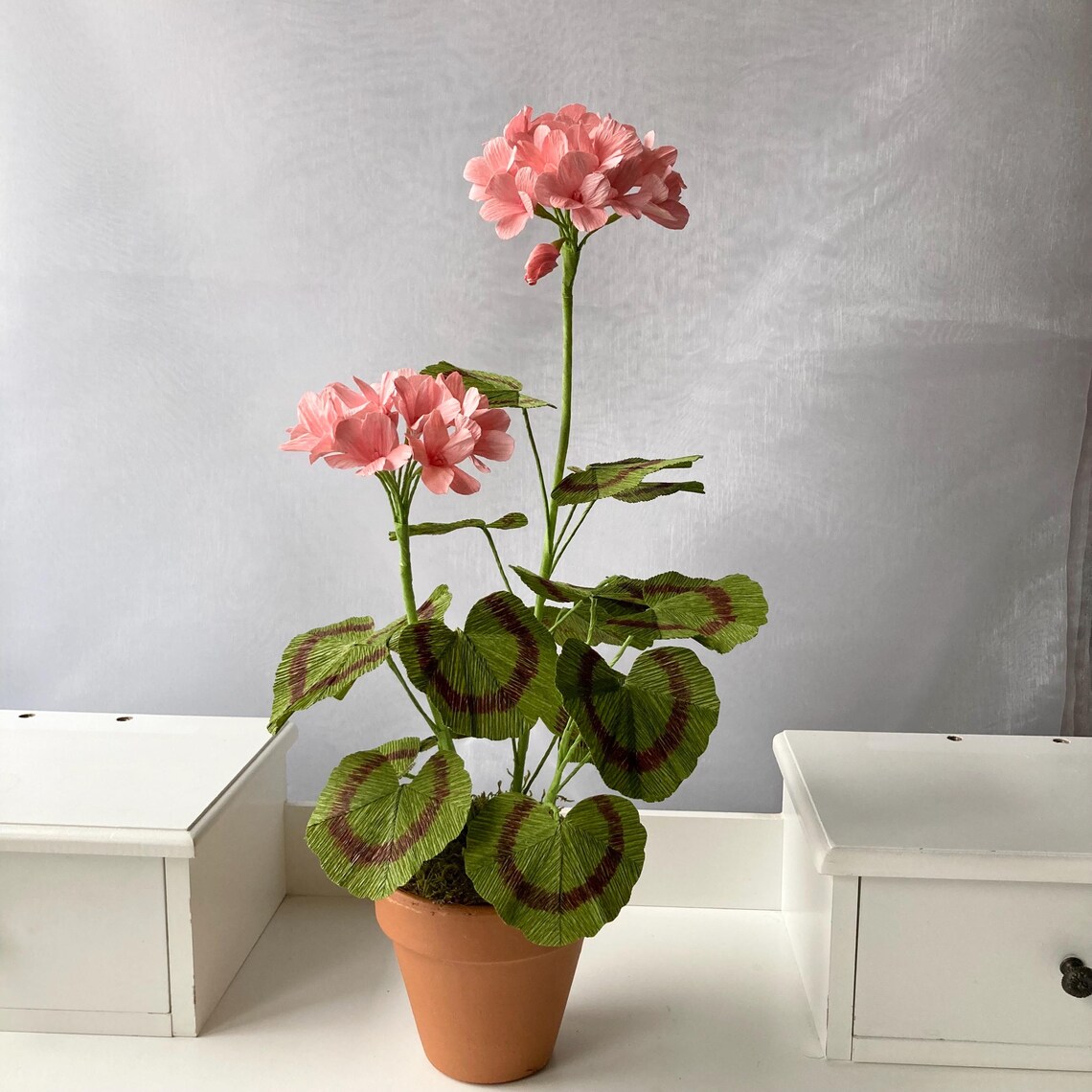 Paper Geranium / Handmade Flowers / Classic Decoration / Gift for ...