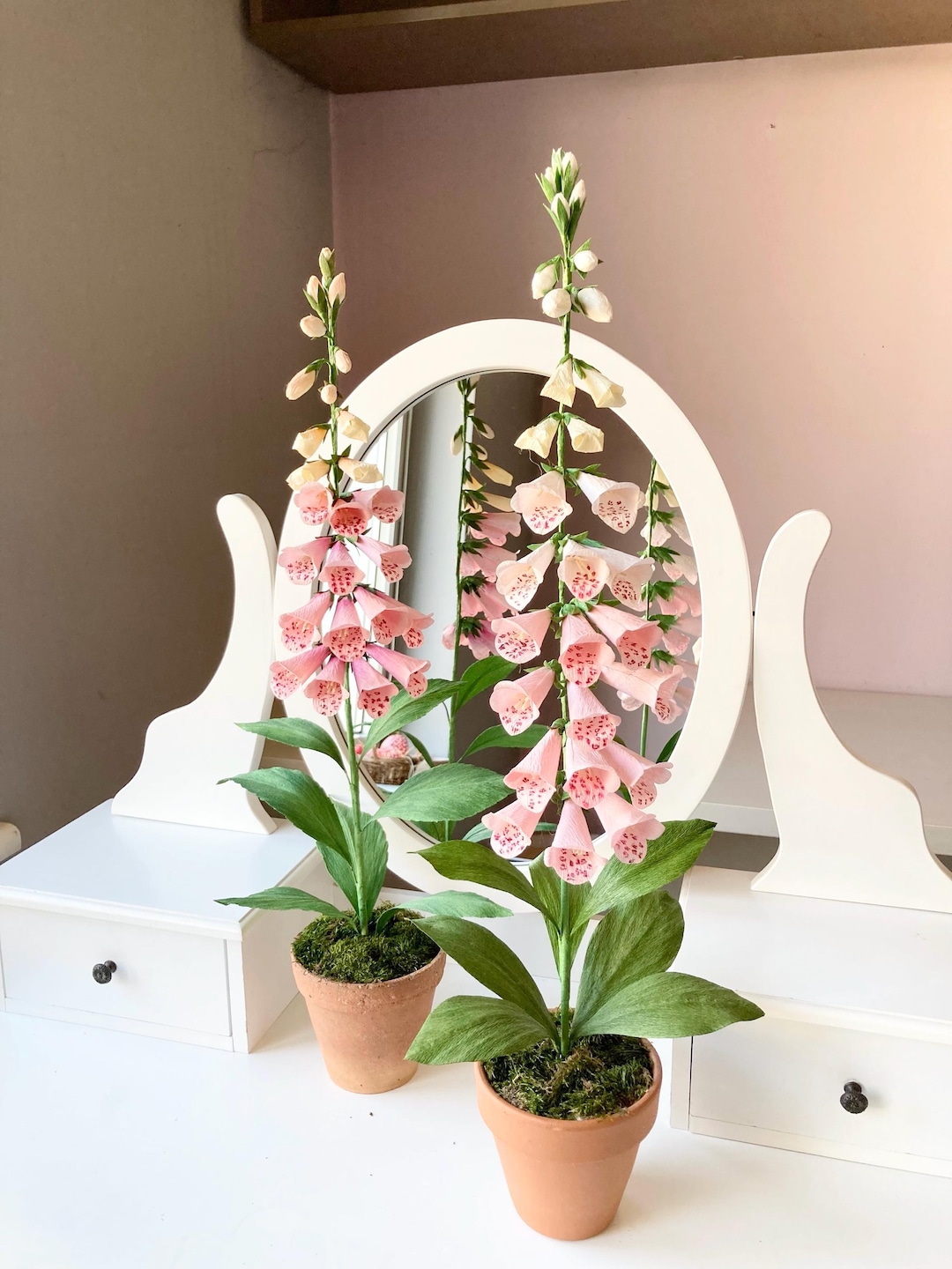 Realistic Foxglove in a Clay Pot – Vintage Floral Decor, Elegant Paper ...