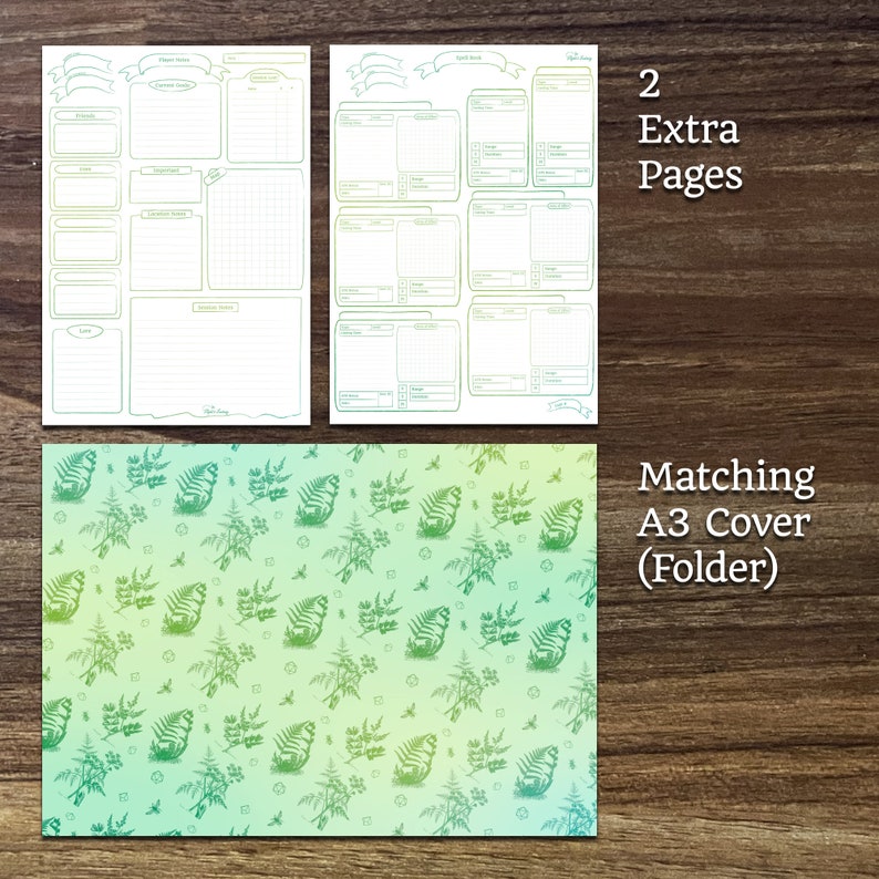 Printable 5E Character Sheet | Minimalist Green | 7 Page PDF + Fern ...
