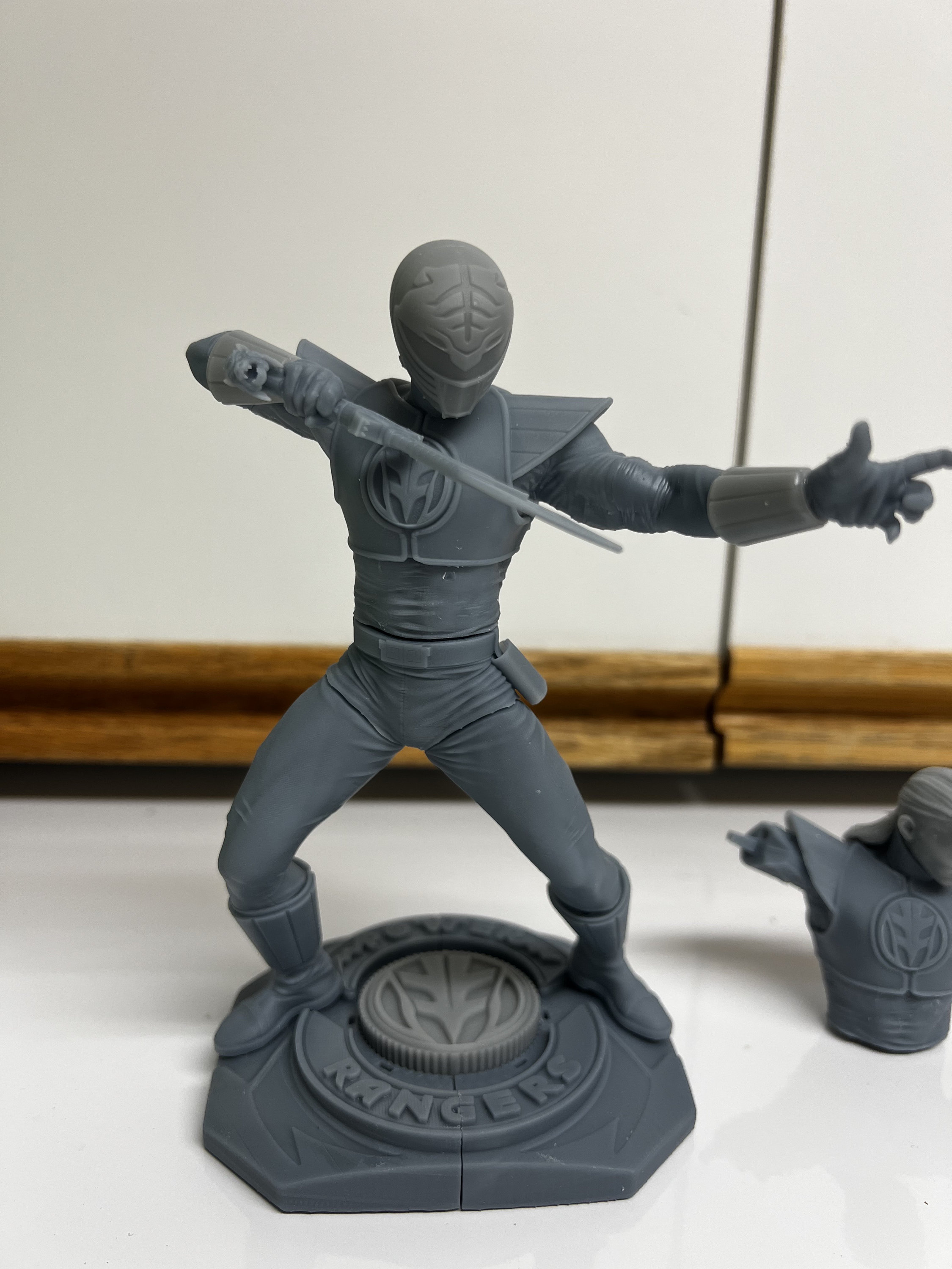 3D Printed White Power Ranger Fan Art Statue Unassembled DIY - Etsy