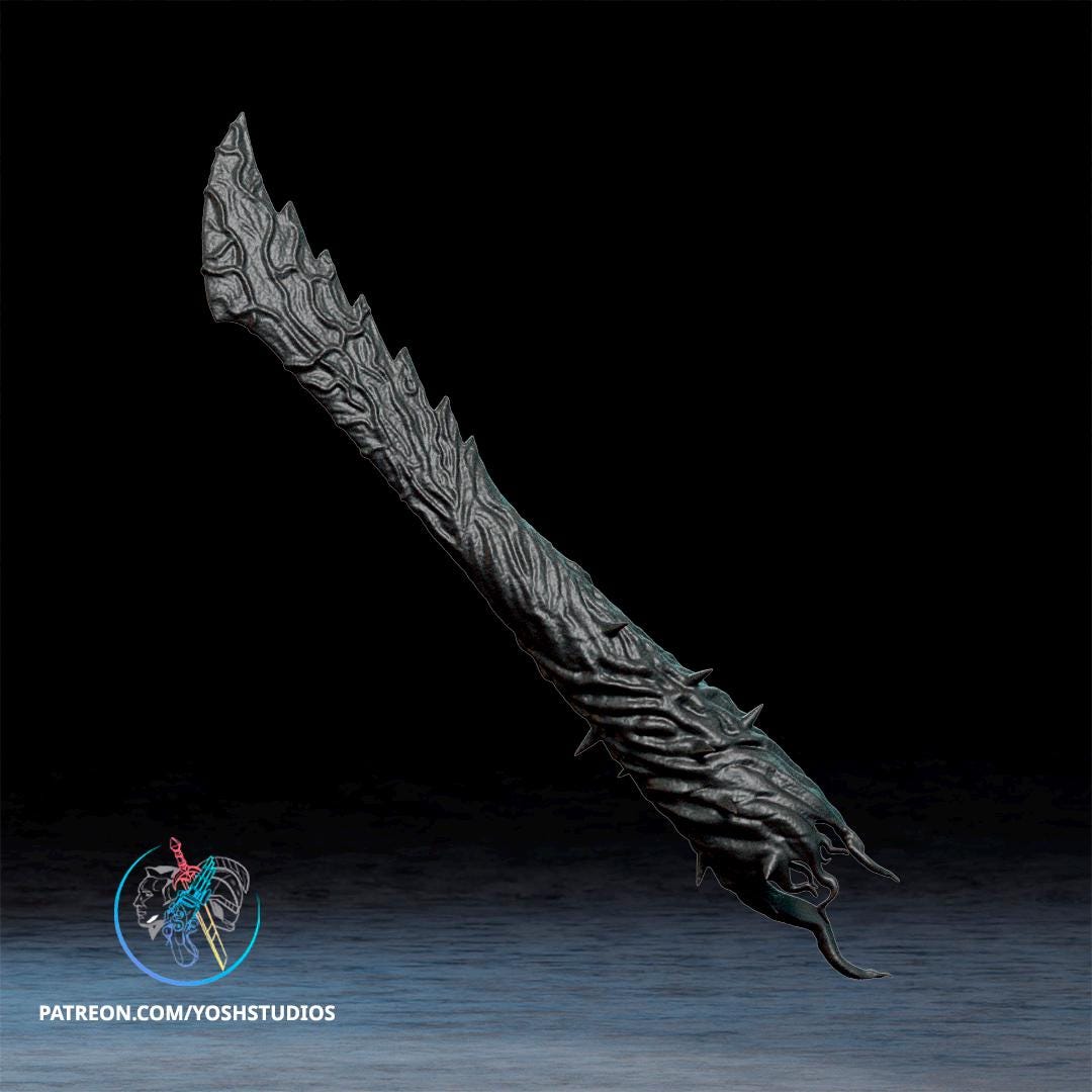 Agent Venom 3D Printed Sword – 36” Prop Kit in Matte/glossy Black PLA ...