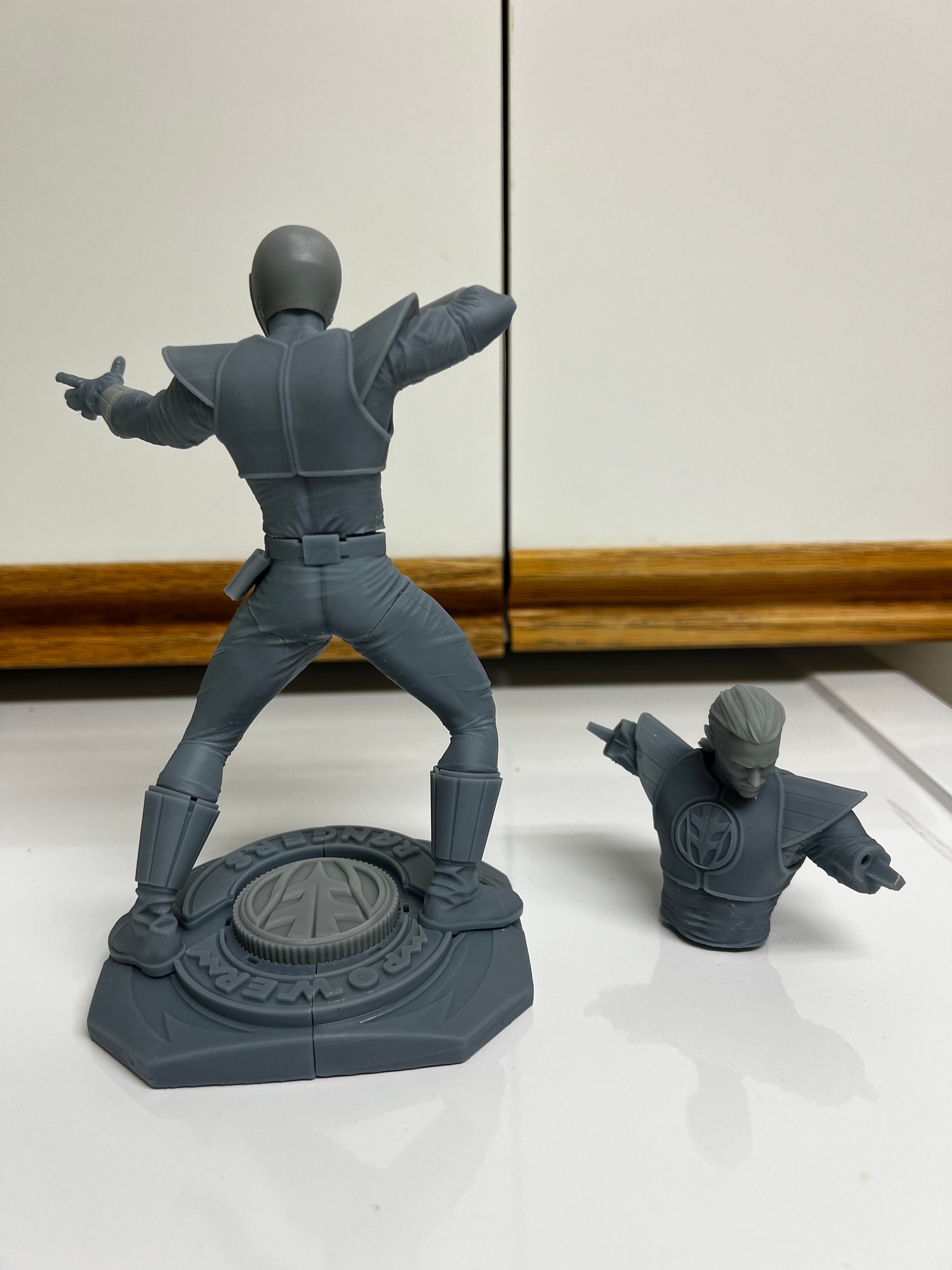 3D Printed White Power Ranger Fan Art Statue Unassembled DIY - Etsy