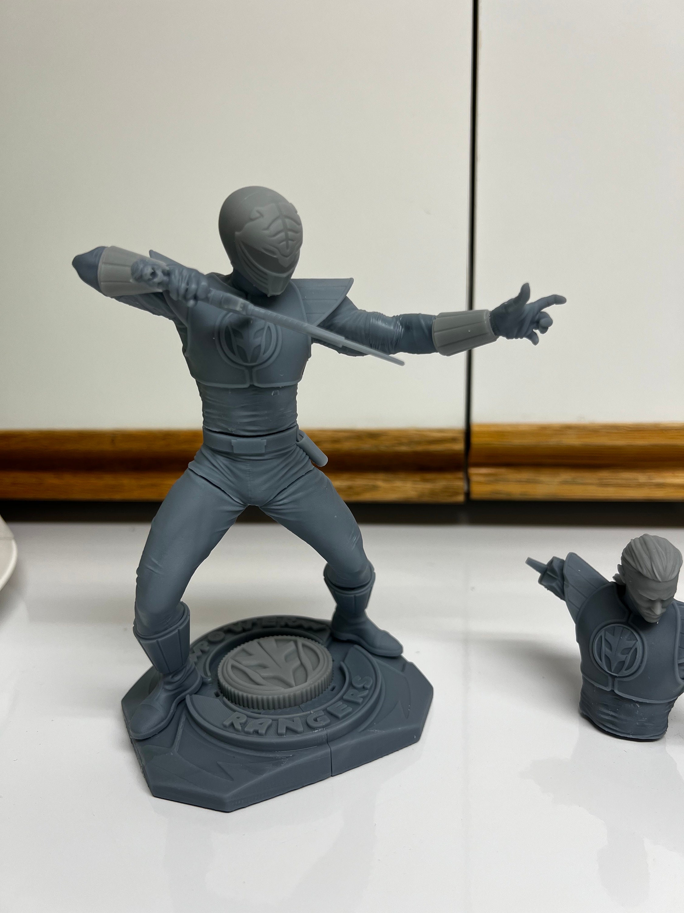 3D Printed White Power Ranger Fan Art Statue Unassembled DIY - Etsy