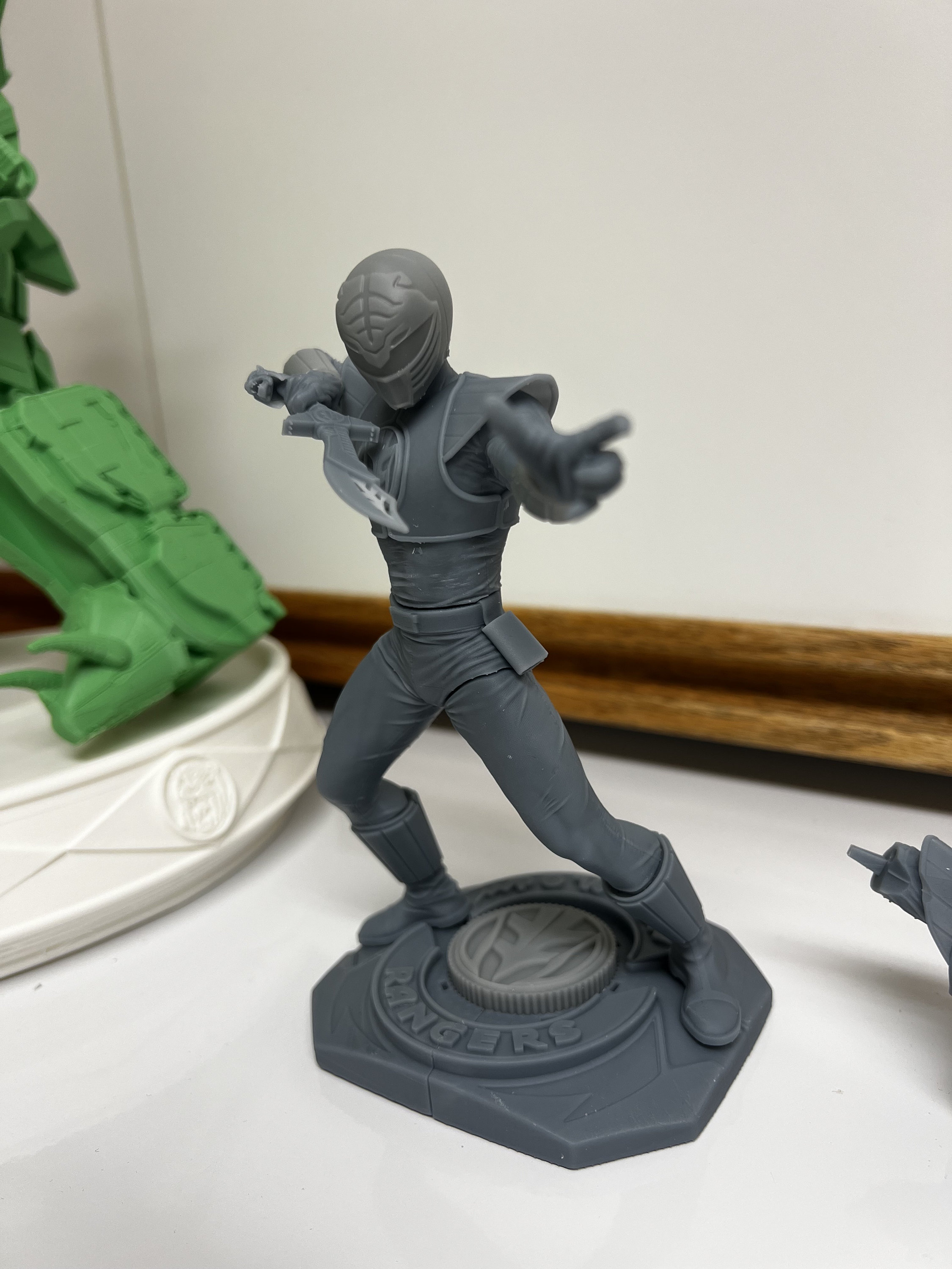 3D Printed White Power Ranger Fan Art Statue Unassembled DIY Kit - Etsy
