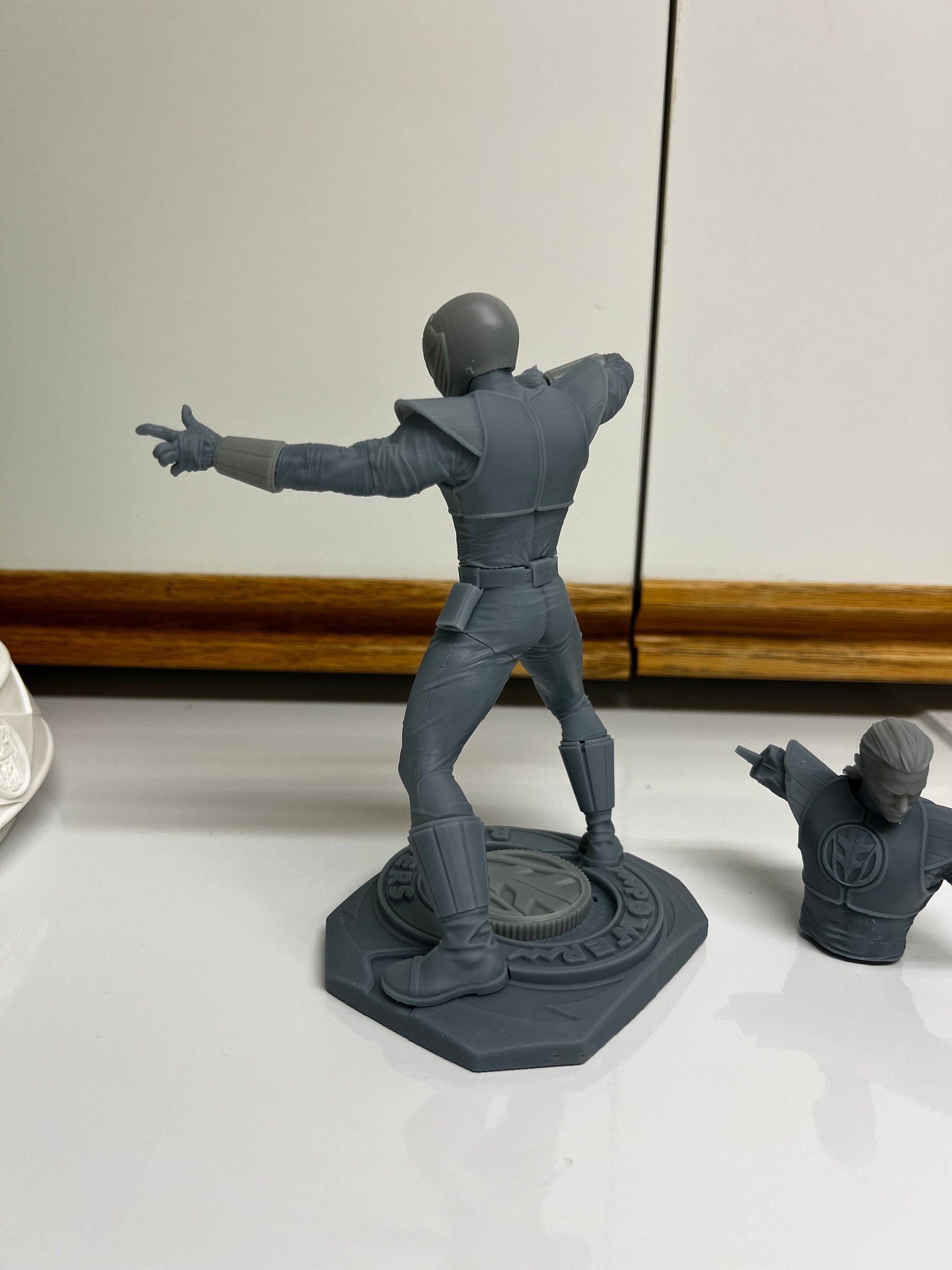 3D Printed White Power Ranger Fan Art Statue Unassembled DIY - Etsy