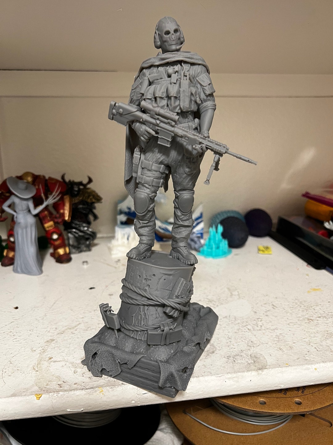 Resin 3D Printed Call of Duty Ghost Statue 272mm Tall, Unpainted ...