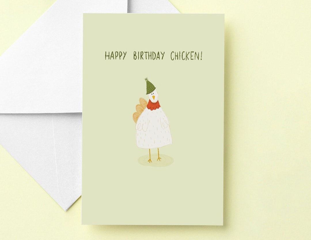 Happy Birthday Chicken Greetings Card - Etsy