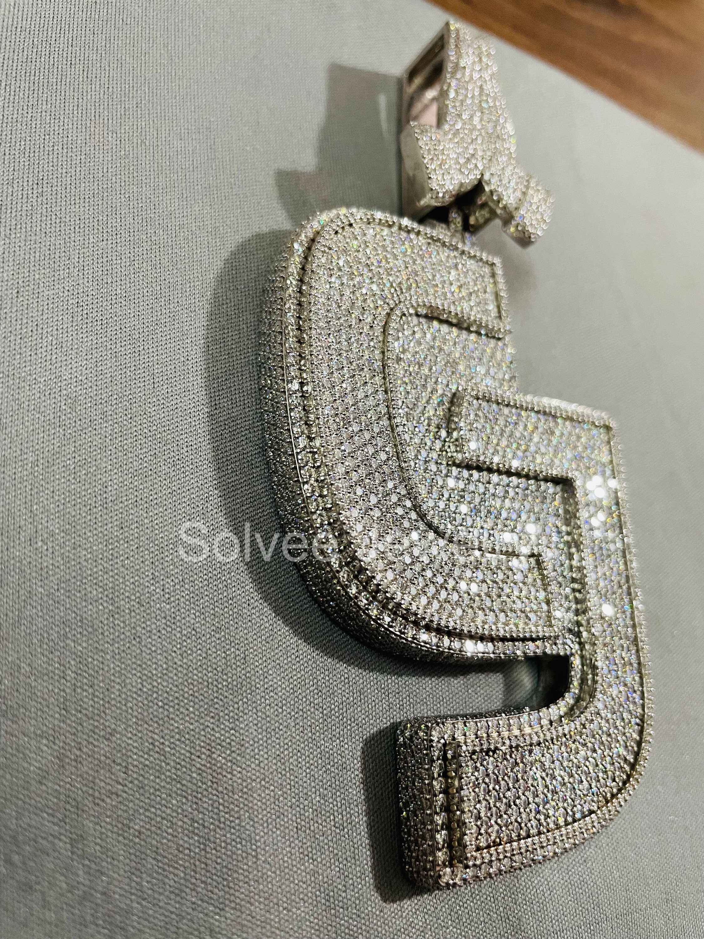 GJ Any Stylish Letter Fully Iced Out Hip Hop Pendant, Personalized ...