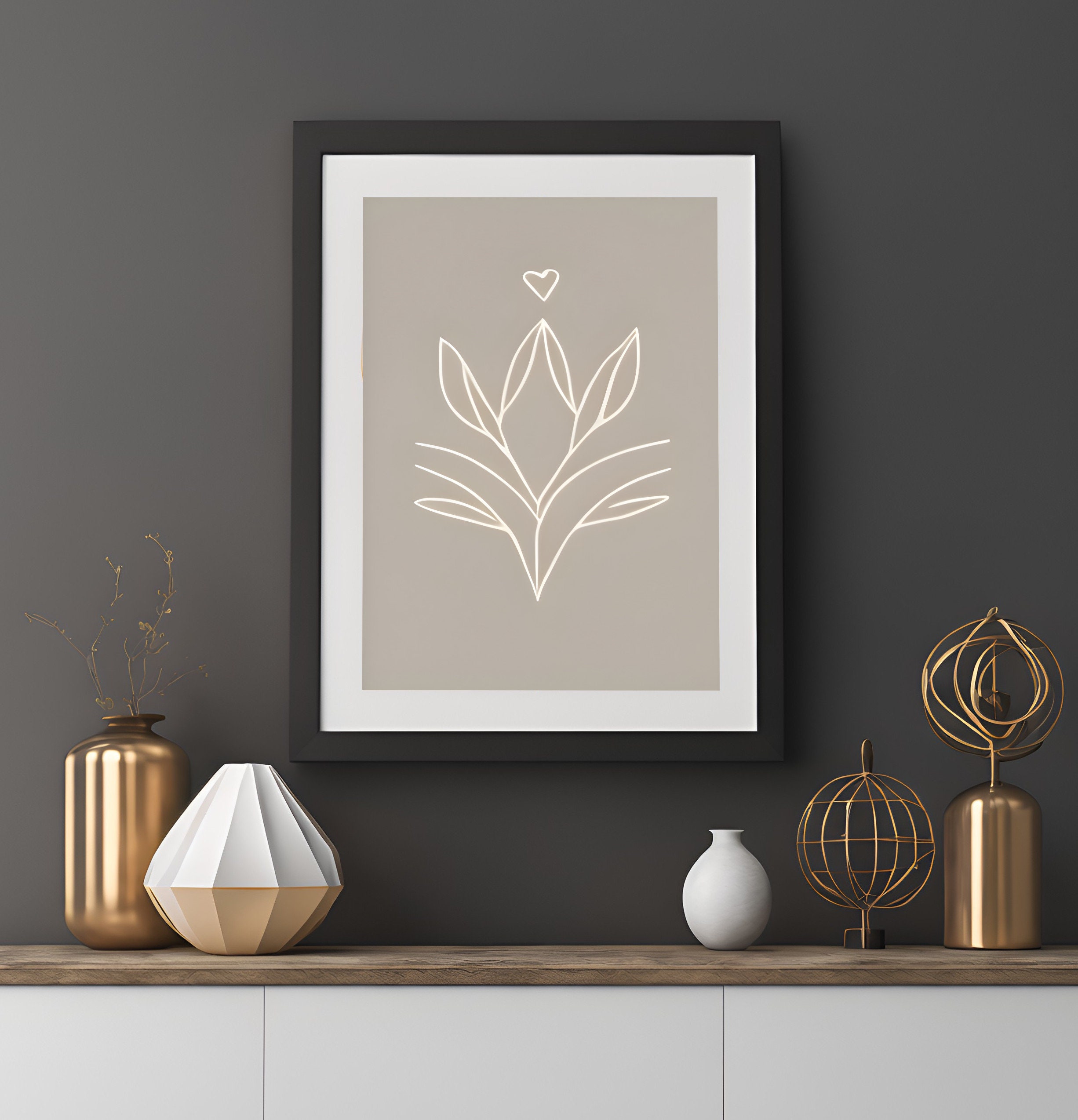 3 Teiliges Wall Art Boho Set Poster 3er Set Wanddeko Drei Blume trendy ...
