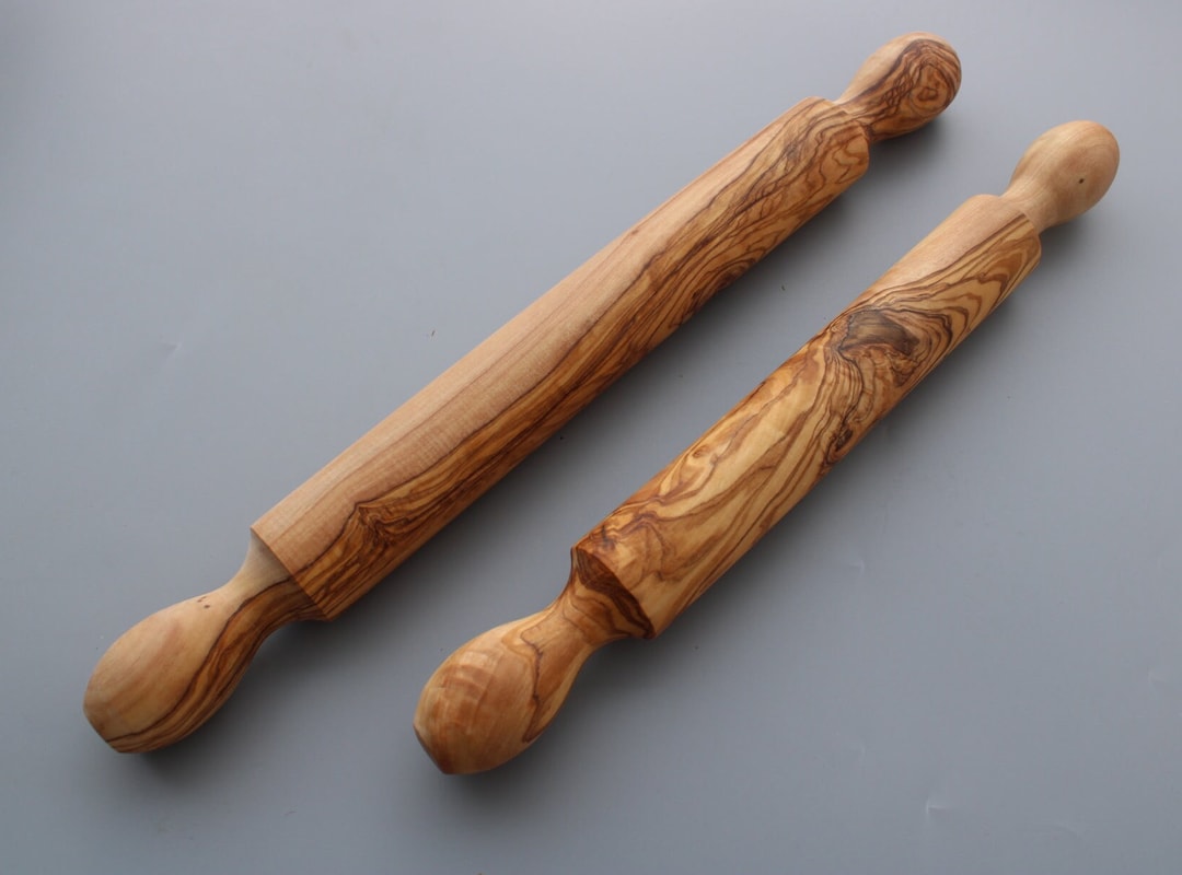 Olive Wood Rolling Pin | Pizza Roller & Rolling Pin | Handmade | Length ...