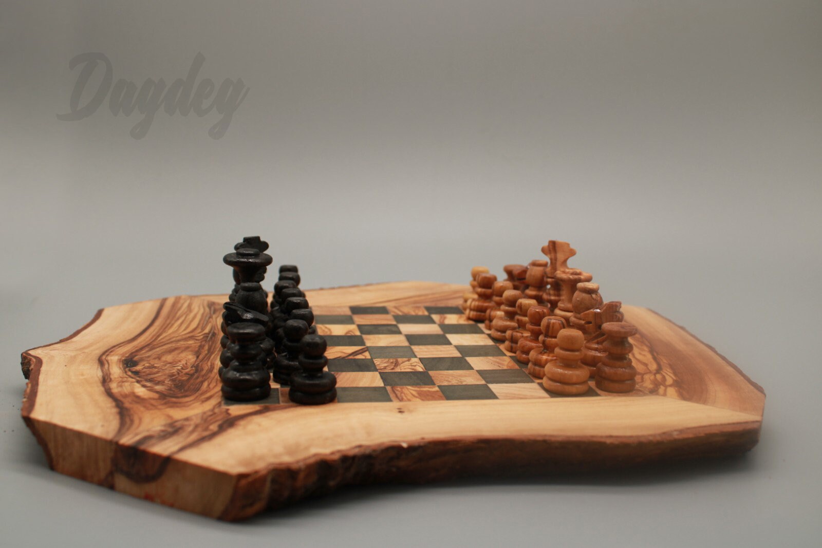 Rustic Chess Set Including Chess Pieces L. 30 Cm Made of Olive Wood - Etsy