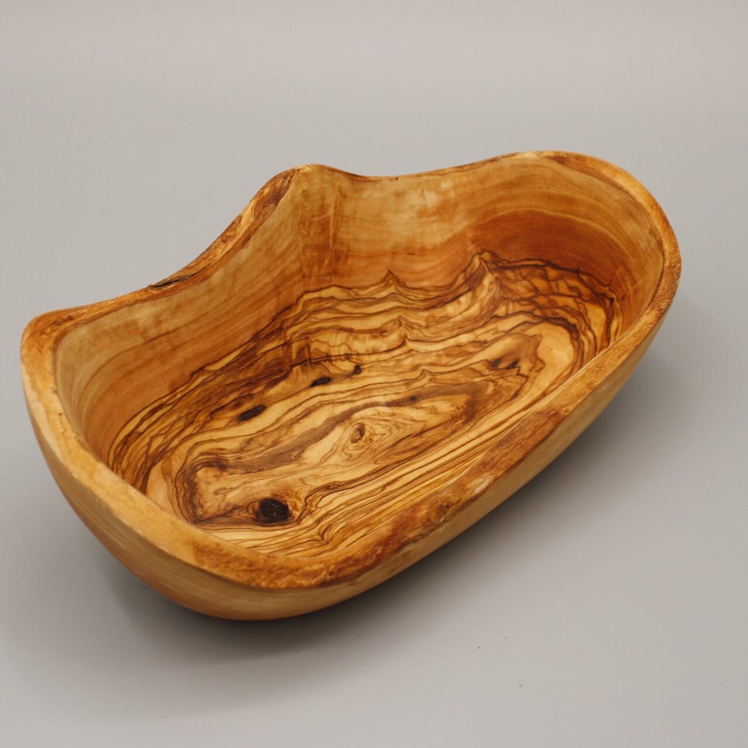 Oblong Olive Wood Bowl, Handmade | Length Selectable | Rustic ...