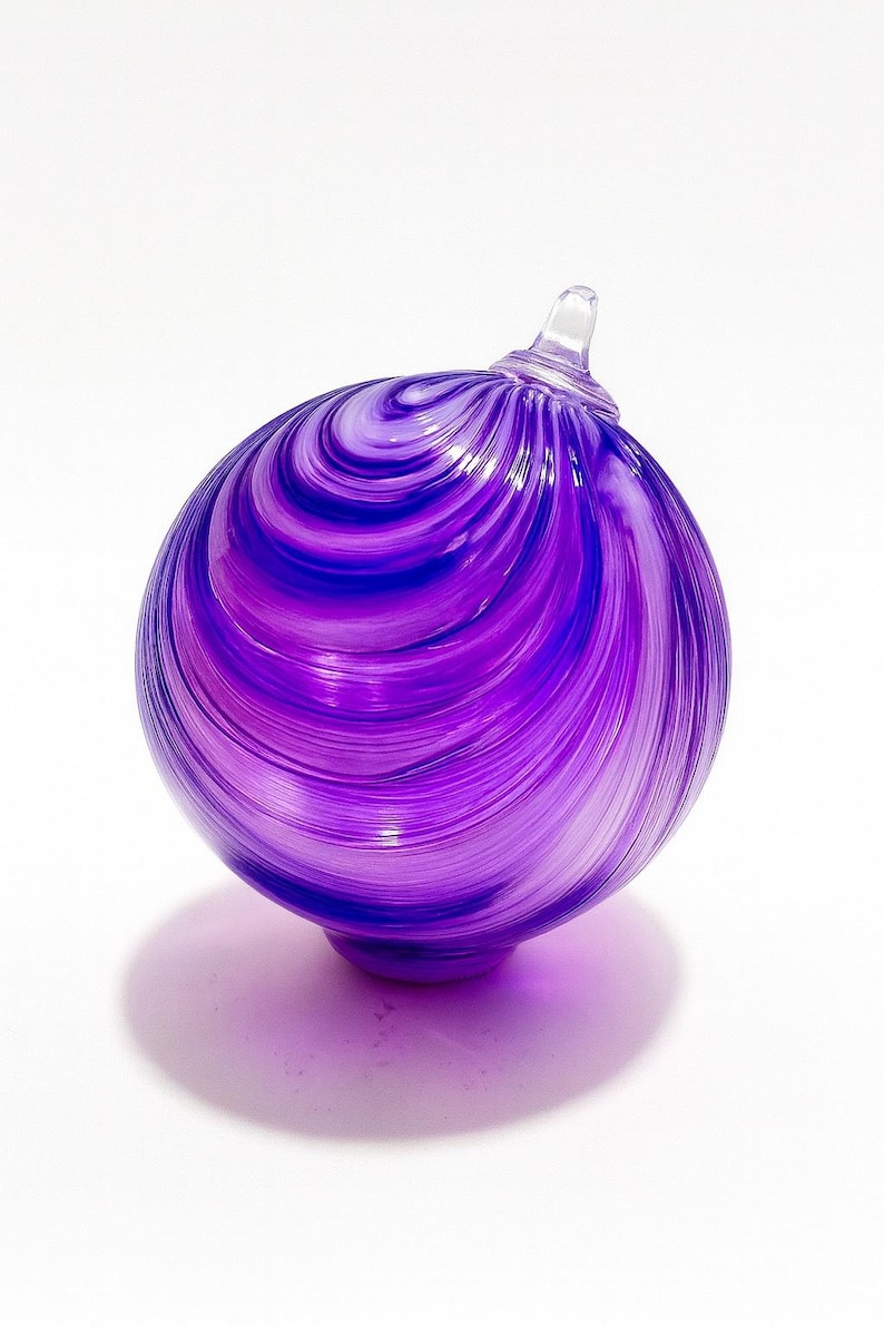 Royal Orbit Violet Hand Blown Glass Ornament - Etsy