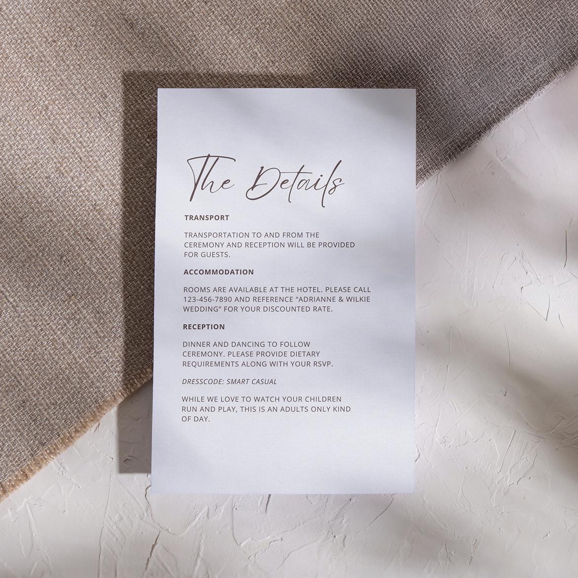 Modern Simple Detail Info Cards Invite, Editable Canva Template ...