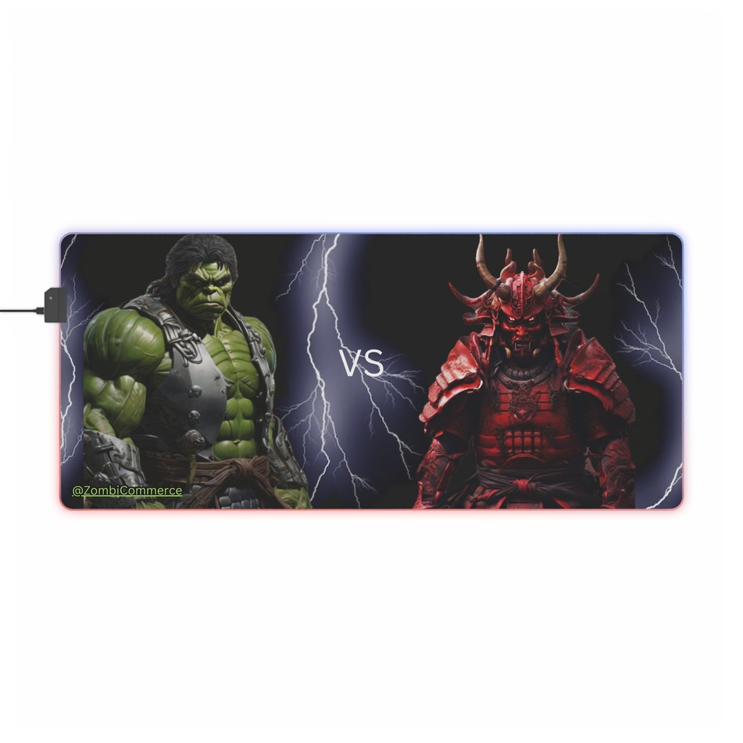 LED Gaming Mouse Pad Beast Samurai - Etsy