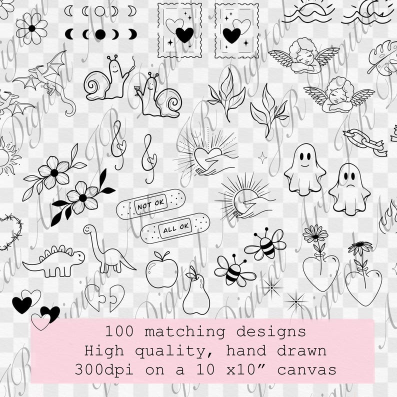 100 Matching Tattoo Designs, Procreate Stamps, Best Friend Tattoos - Etsy