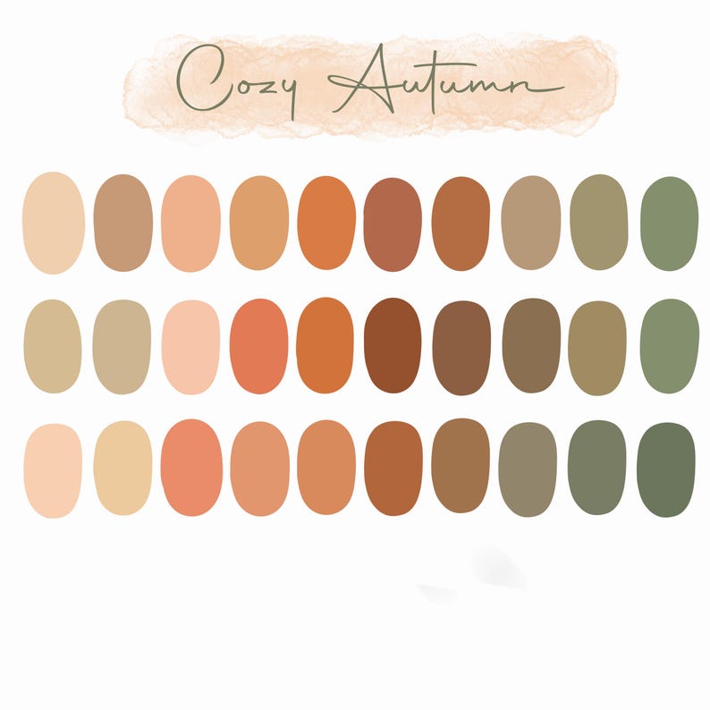 Autumn Procreate Color Palette Bundle: 180 Swatches, Fall Designs - Etsy