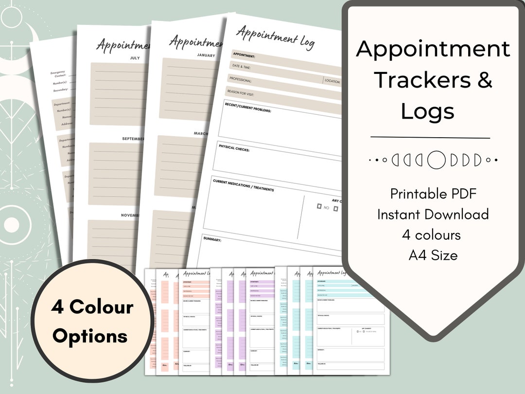 Appointment Planner, Printable Health Planner, Printable Planner ...
