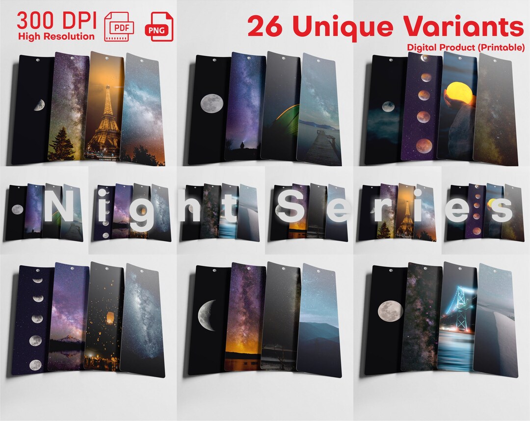 Printable Night Bookmarks, Printable Moon Bookmark, Printable Bookmarks ...