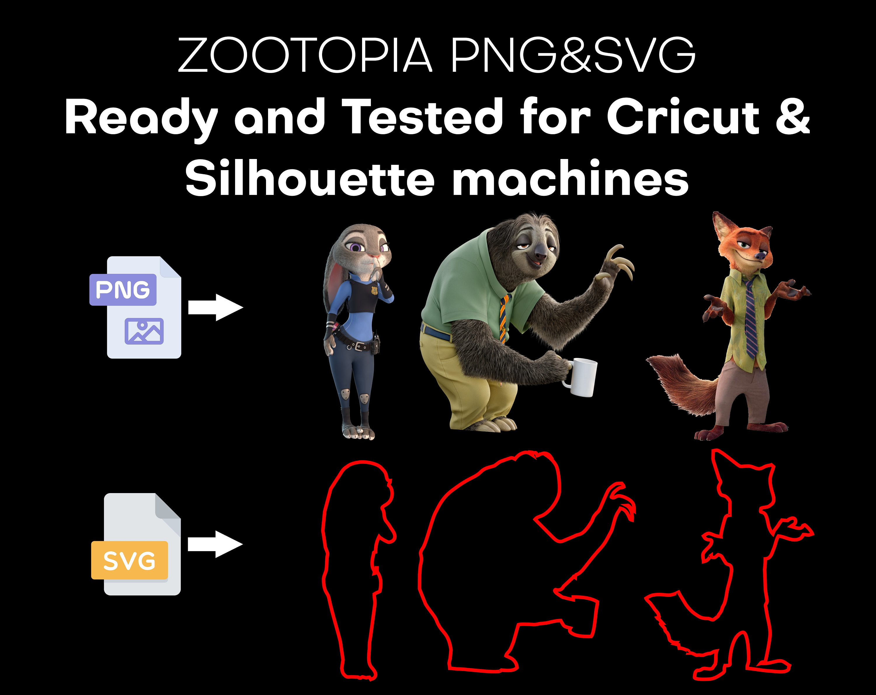 Zootopia PNG SVG Bundle | PNG Pack | Zootopia Sticker | Instant ...