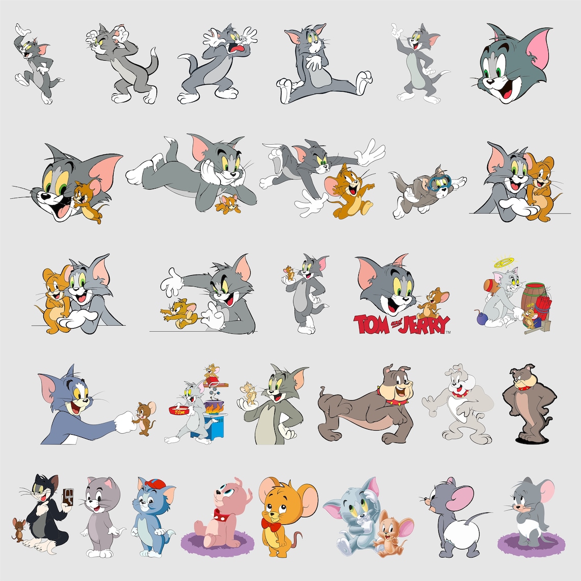 Tom and Jerry PNG Bundle | PNG Pack | Tom and Jerry Sticker | Instant ...