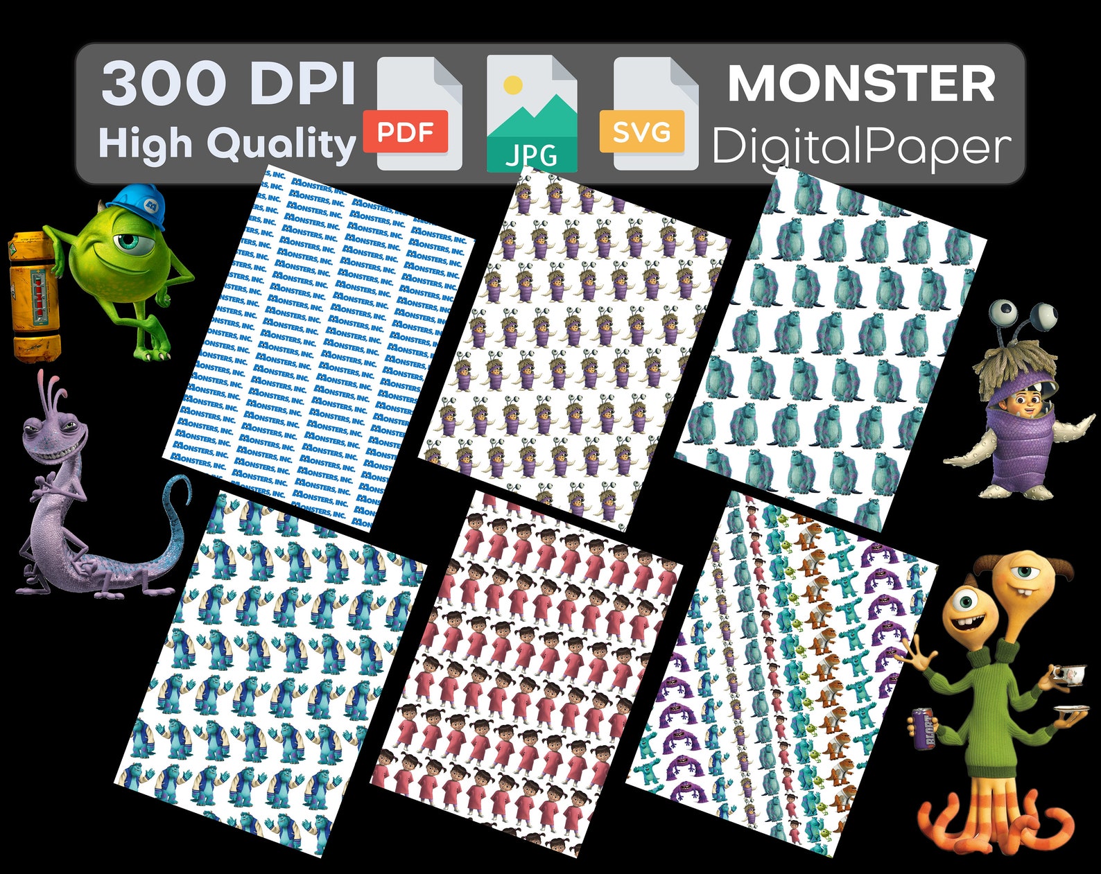 Monster University SVG, Monster University PNG, Monsters, Sticker ...